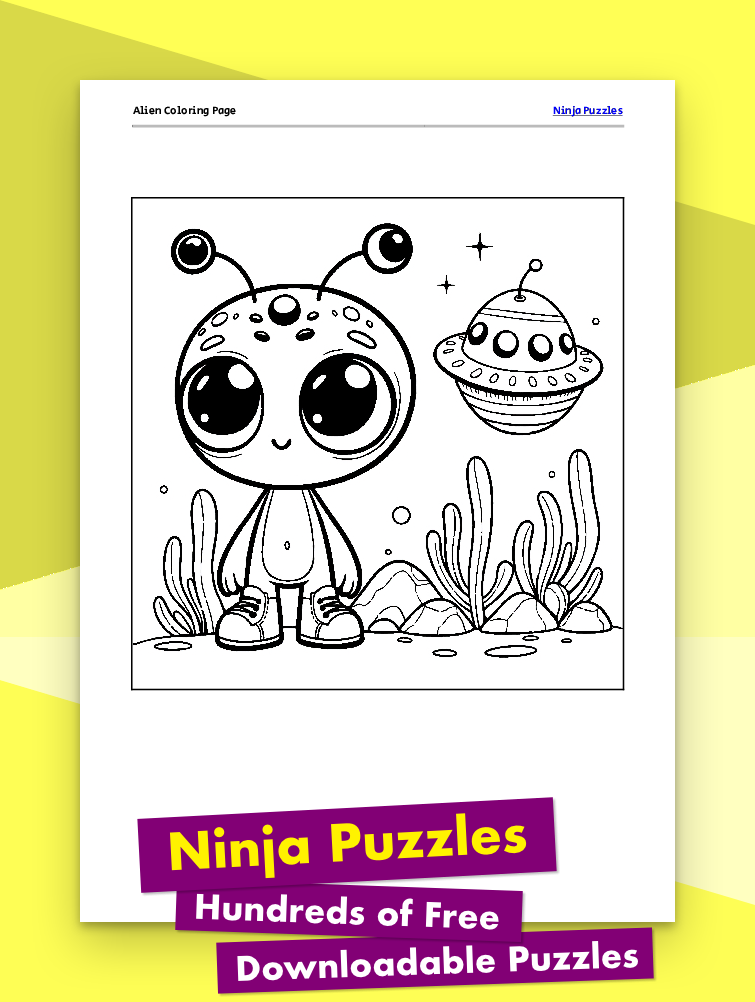 Alien Coloring Page - Free Printable PDF