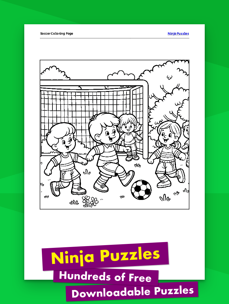 Soccer Coloring Page - Free Printable PDF