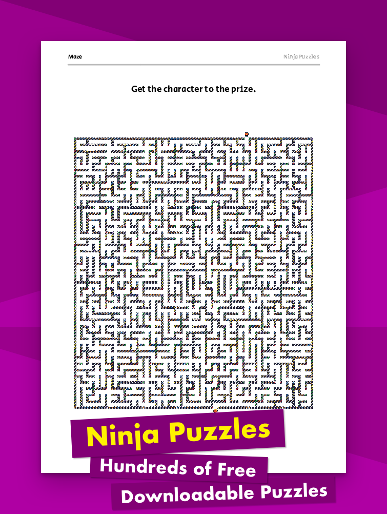 Hard Maze #6 - Free Printable PDF Puzzle