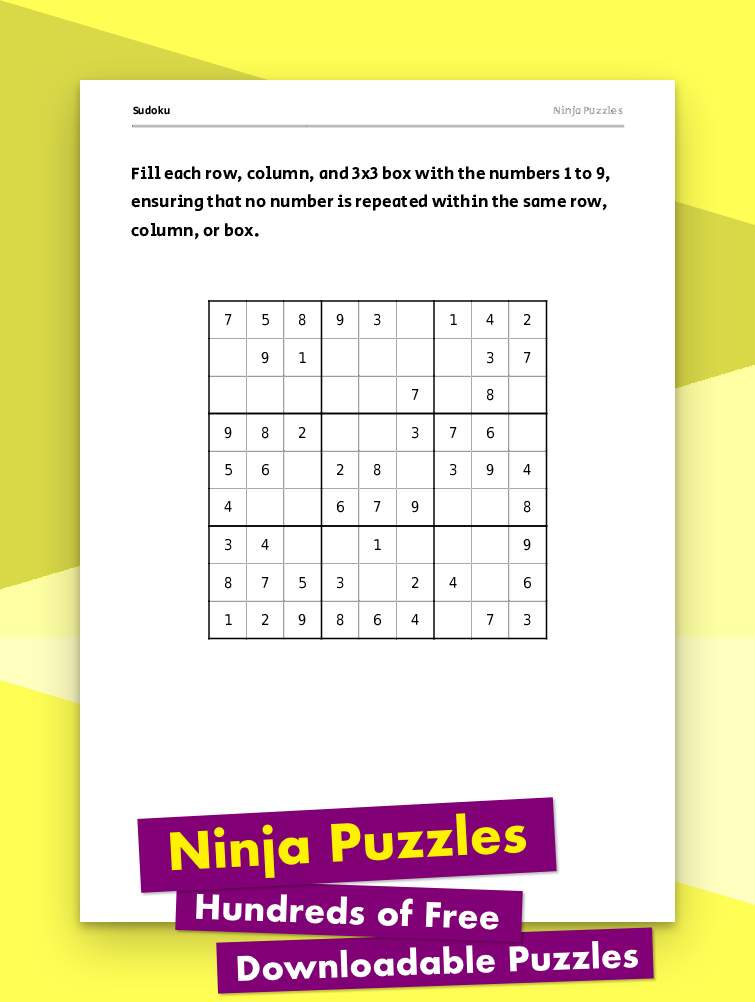 Easy Sudoku #10 - Free Printable PDF Puzzle