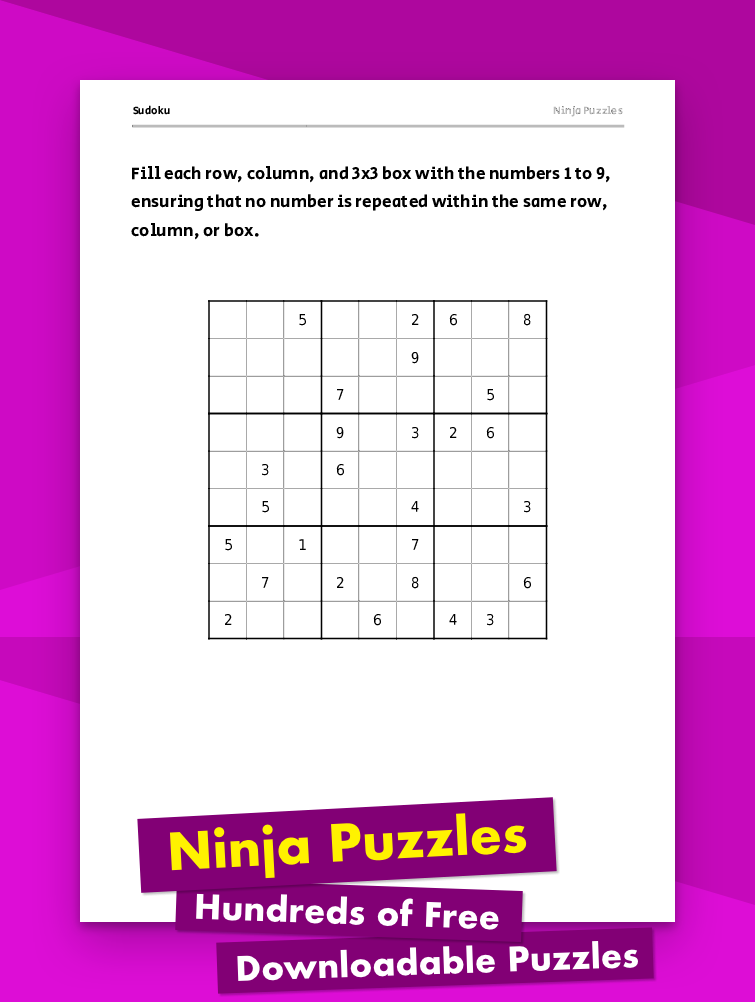 Hard Sudoku #3 - Free Printable PDF Puzzle