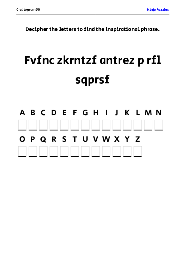 Cryptogram 50 Coloring Page - Free Printable PDF