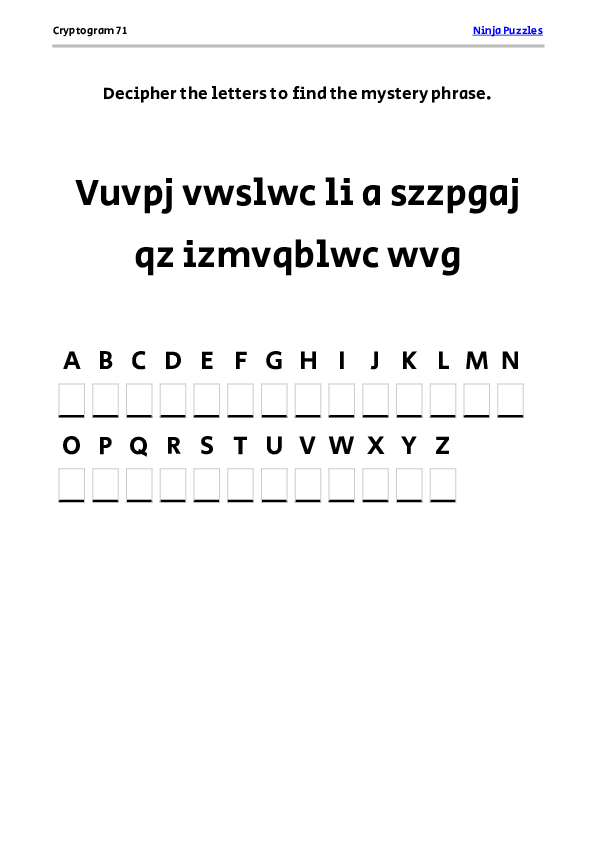 Download Cryptogram 71 Cryptogram PDF