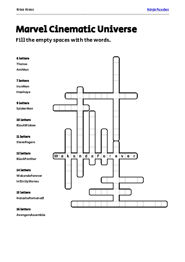 Download Marvel Cinematic Universe Kriss-Kross PDF