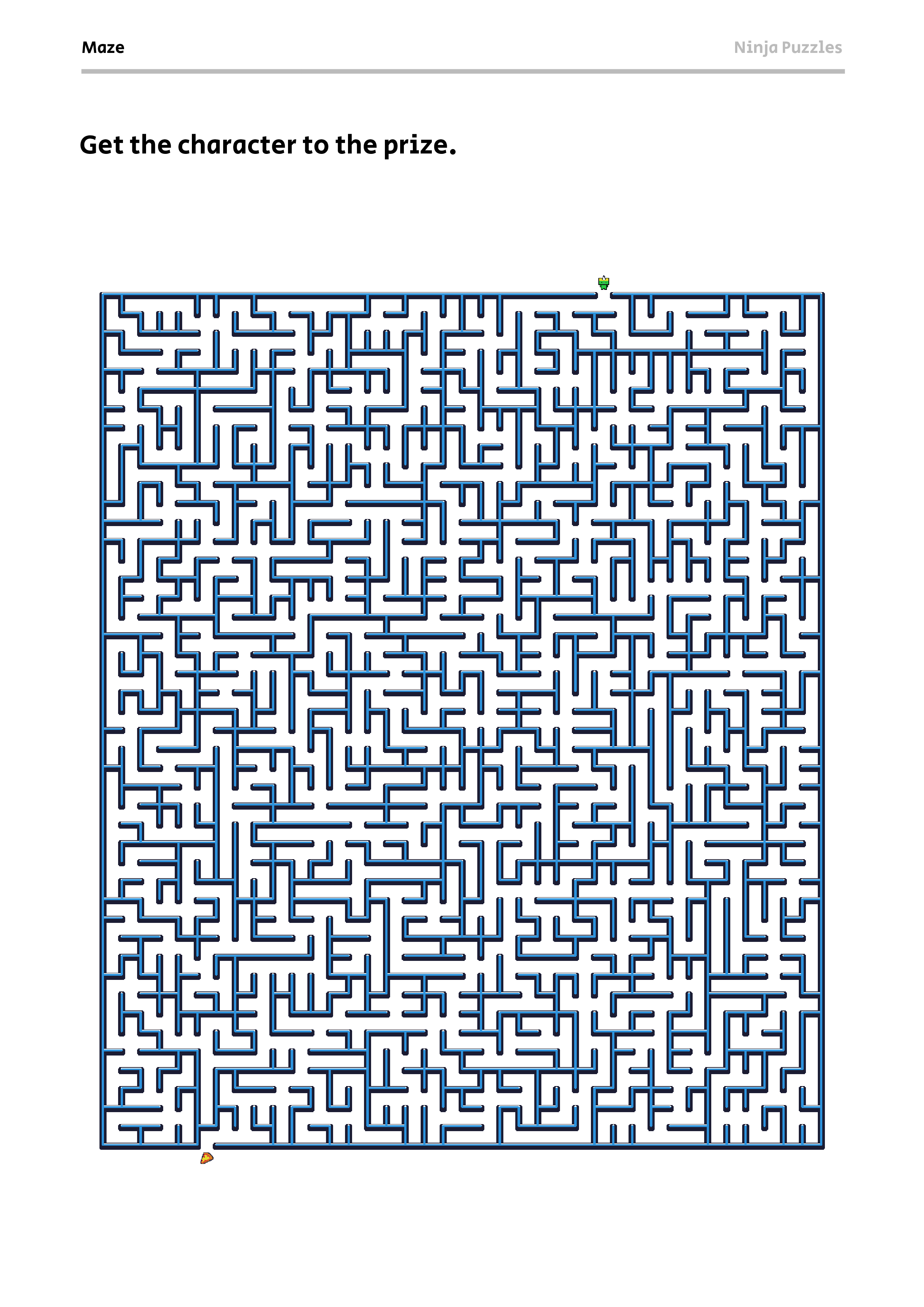 Hard Maze #1 - Free Printable PDF Puzzle