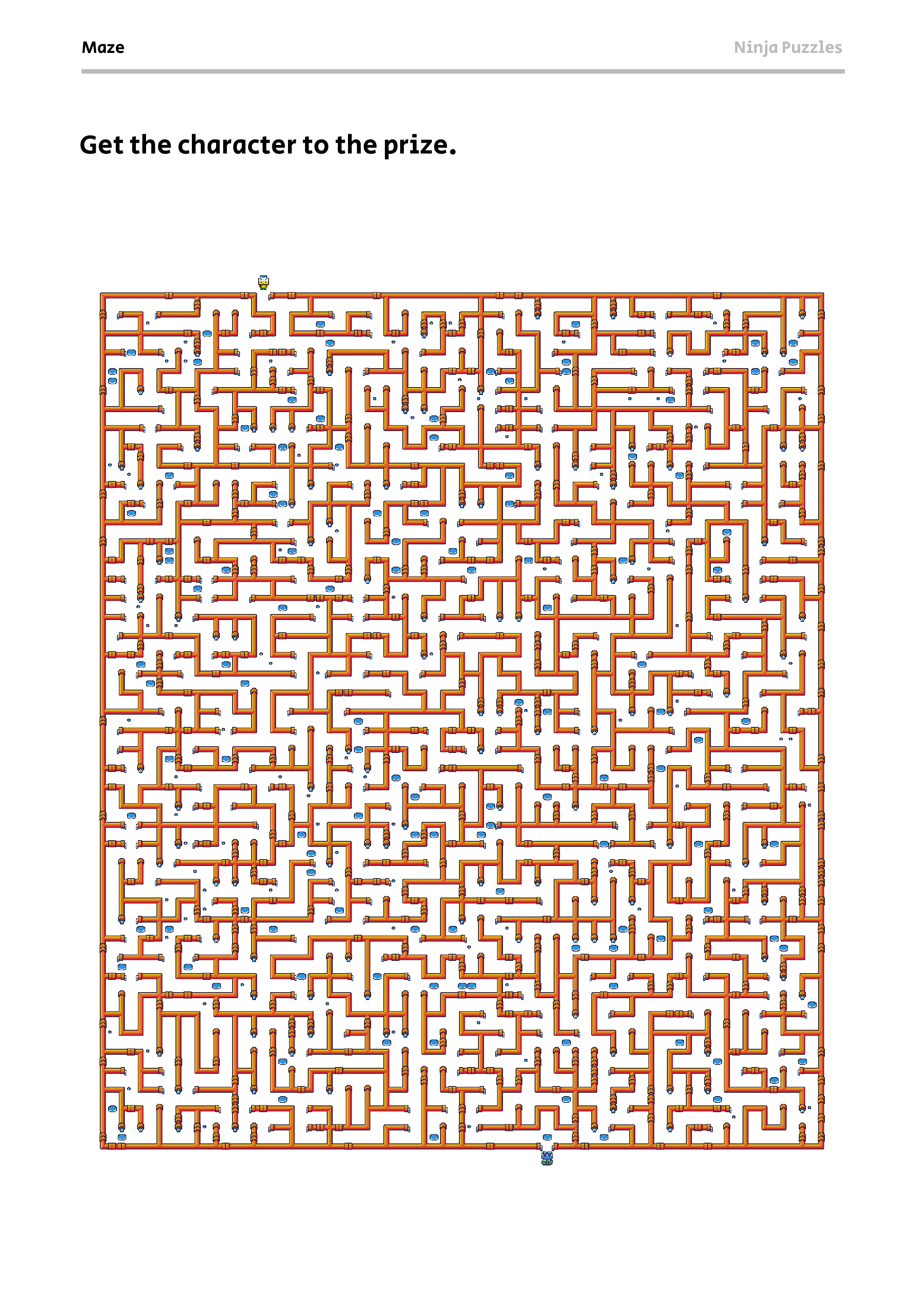 Hard Maze #2 - Free Printable PDF Puzzle