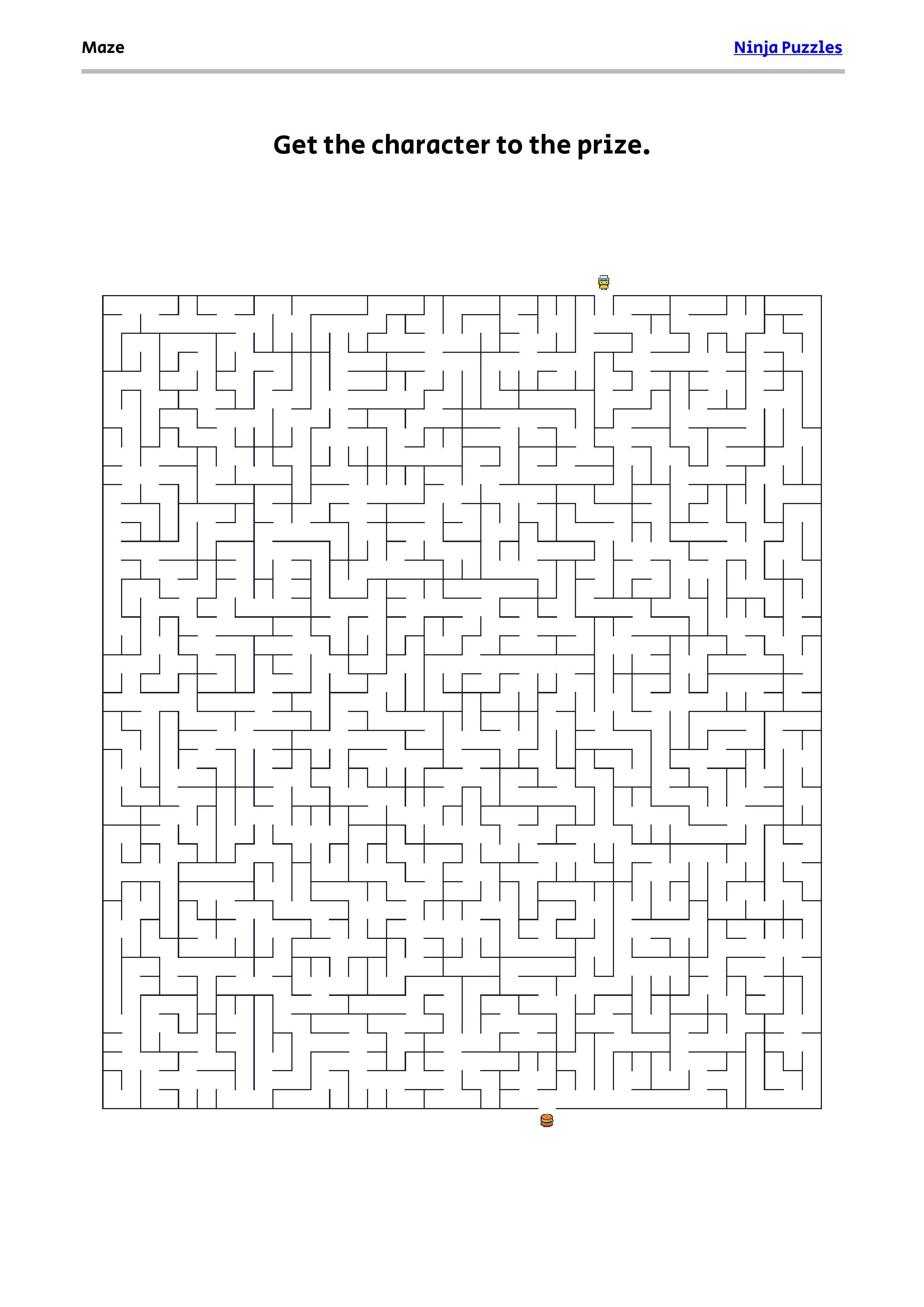 Hard Maze #28 - Free Printable PDF Puzzle