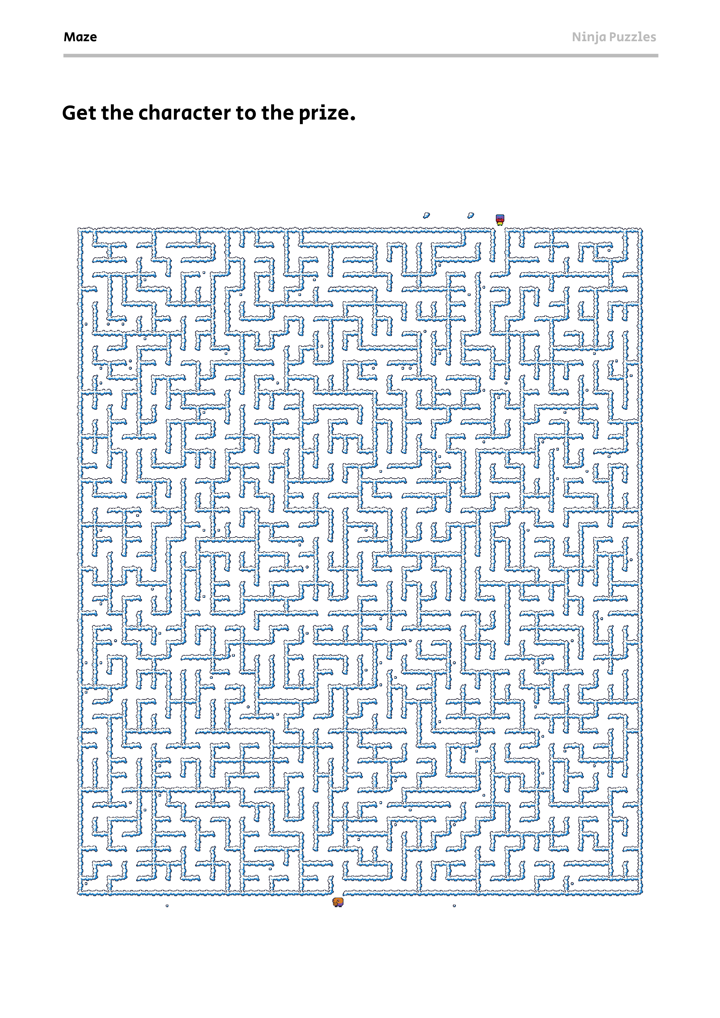 Hard Maze #4 - Free Printable PDF Puzzle