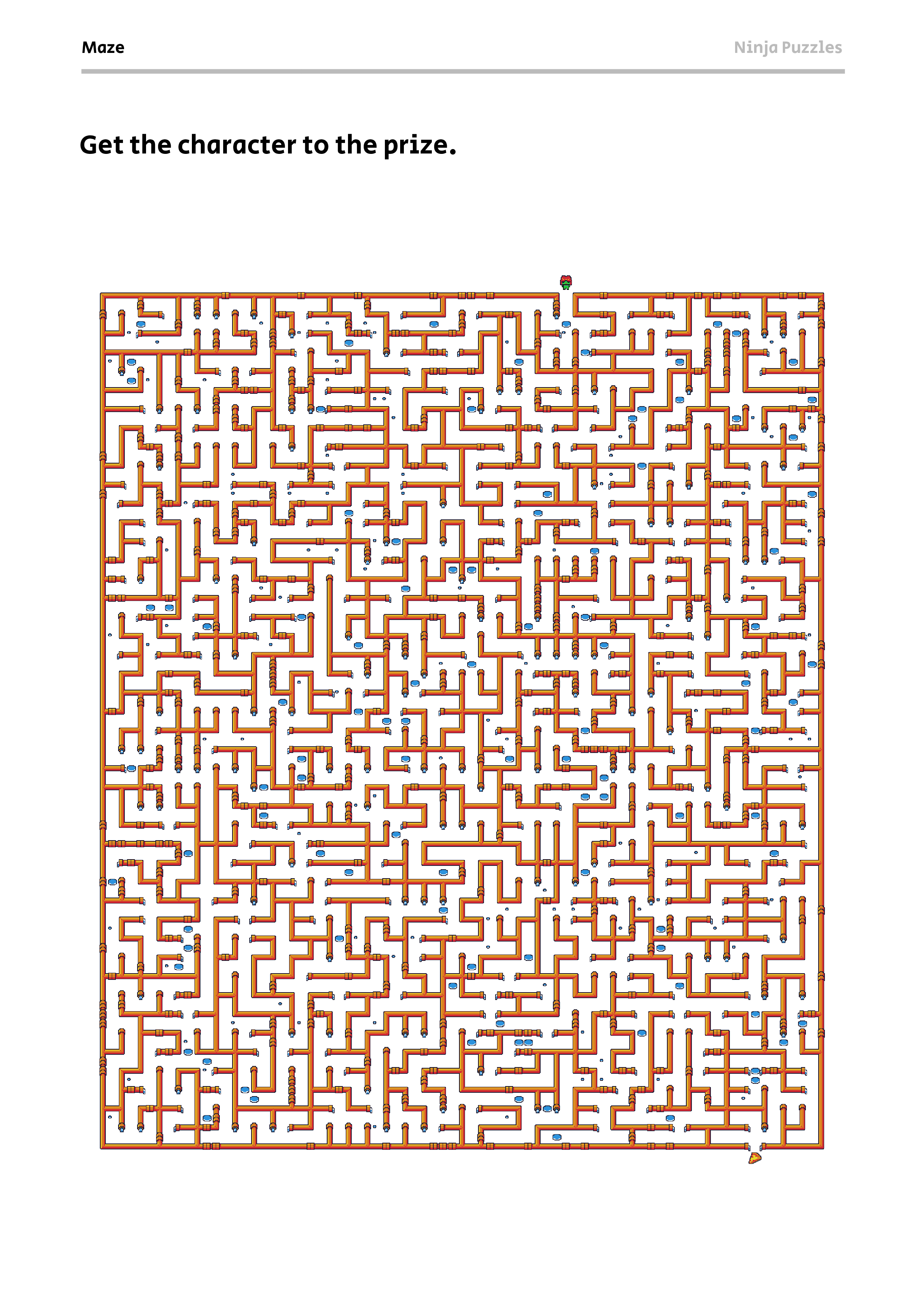 Hard Maze #5 - Free Printable PDF Puzzle