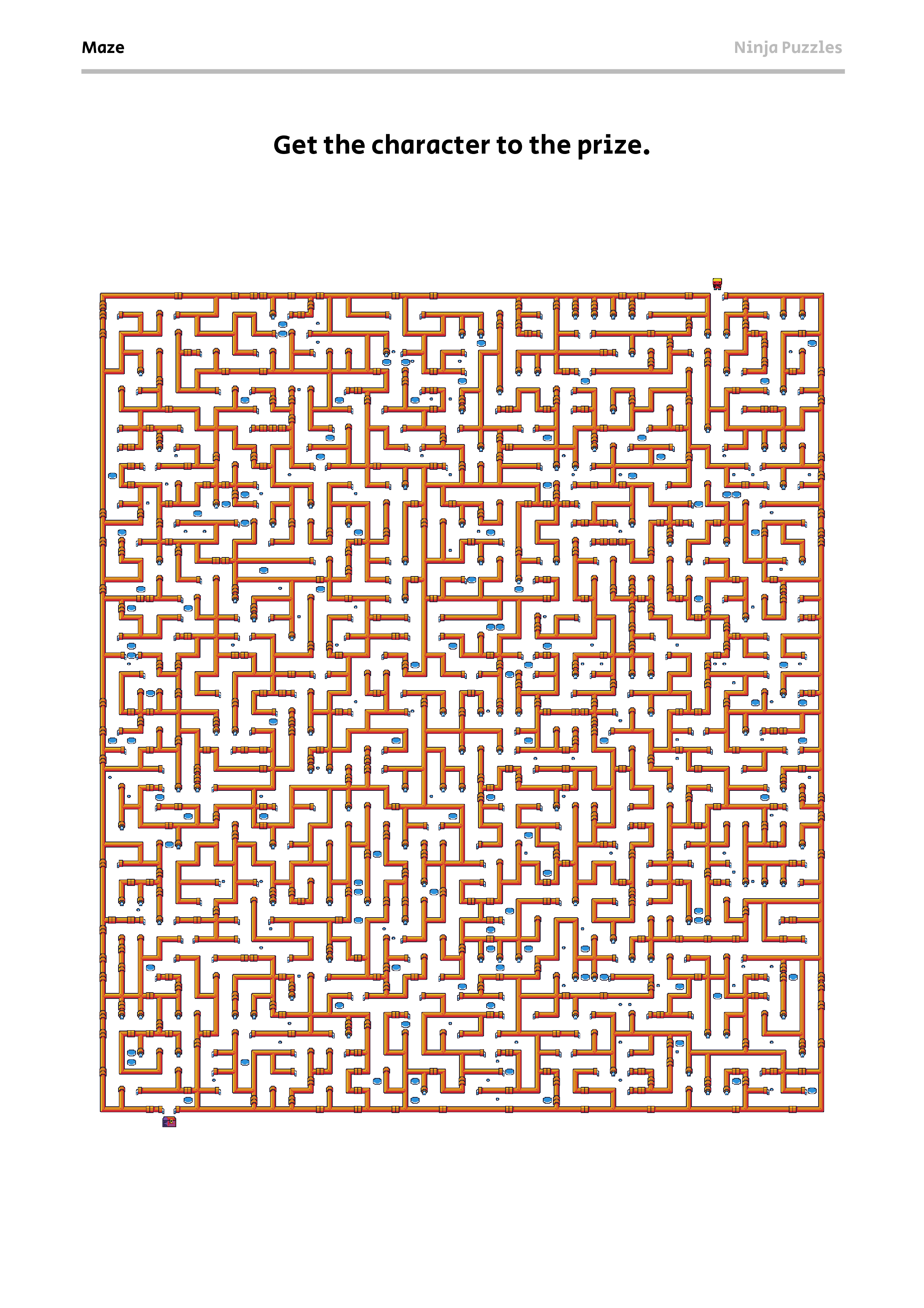 Hard Maze #9 - Free Printable PDF Puzzle