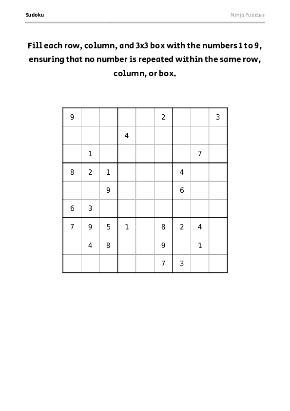 Hard Sudoku #13 - Free Printable PDF Puzzle