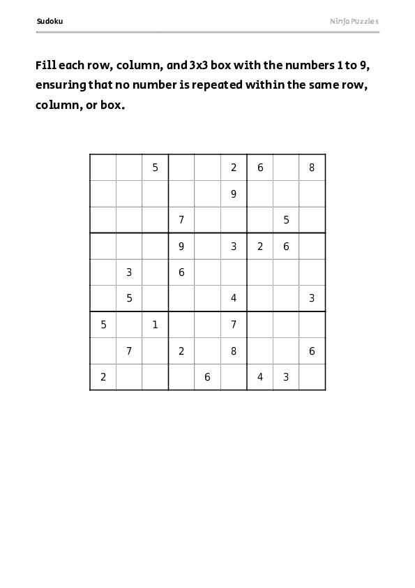 Hard Sudoku #3 - Free Printable PDF Puzzle