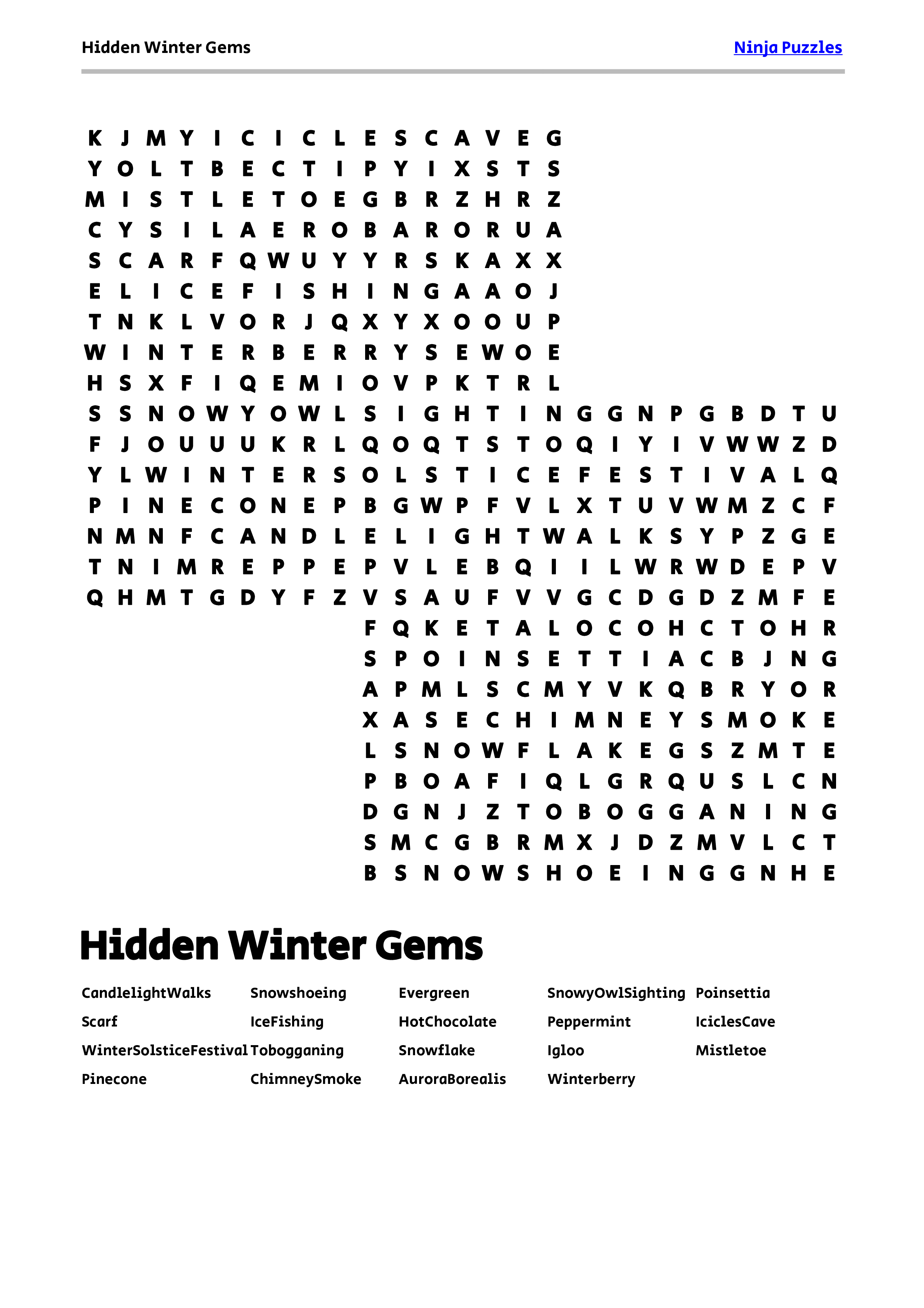 Free Printable Hidden Winter Gems themed Word Search Puzzle - Free ...